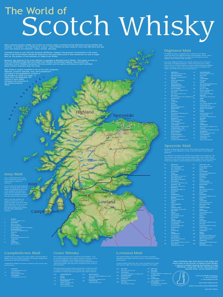 Scotland Scotch Whisky Distillery Map | PDF | Scotch Whisky | Whisky