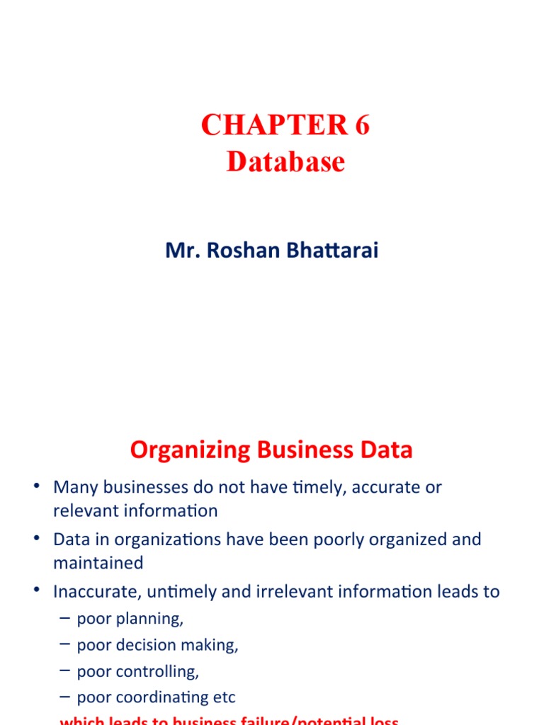 Chapter 6 Introduction To Database | PDF | Relational Database | Databases