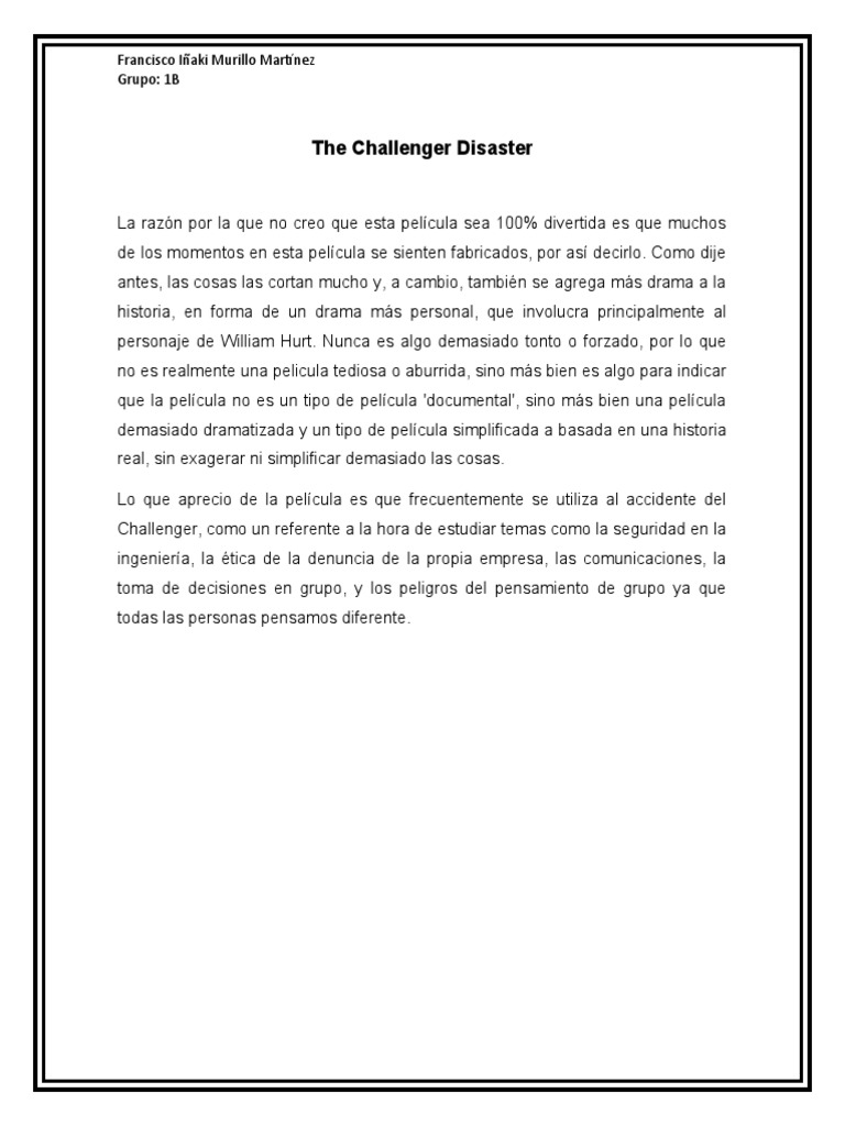 The Challenger Disaster | PDF