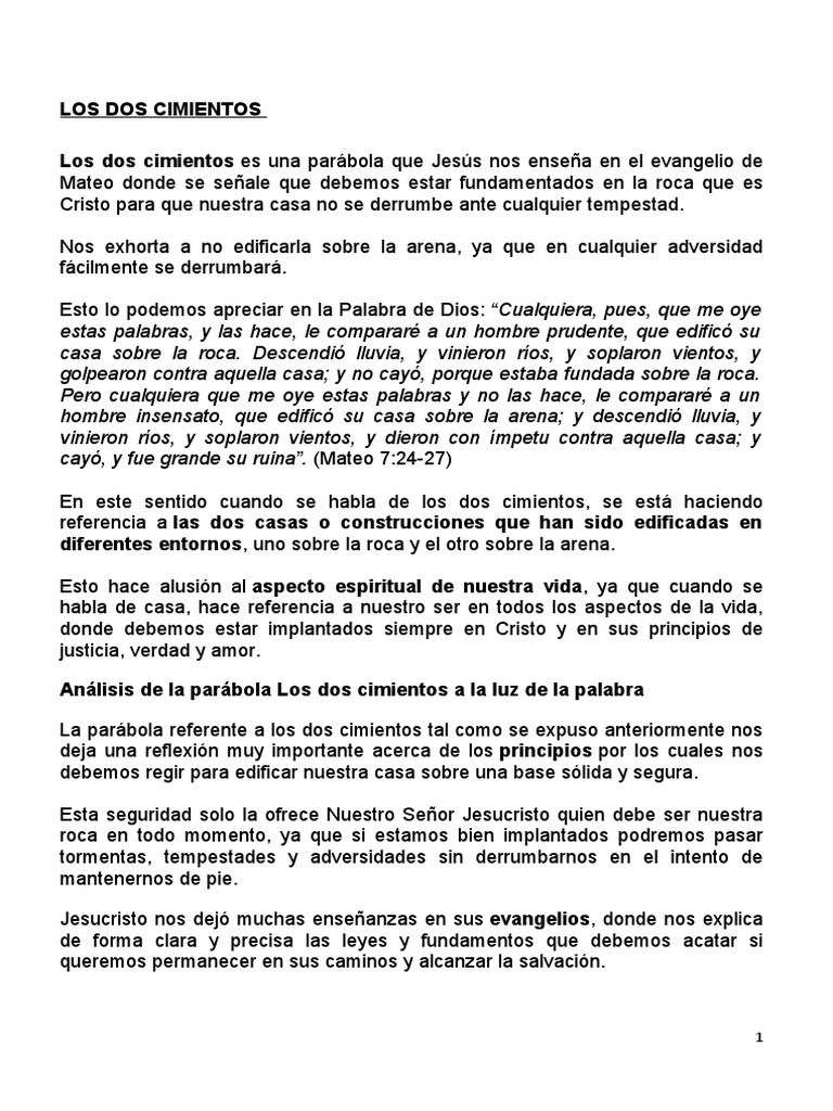 Parabola de La Roca y La Arena 2 | PDF | Santo | Oración