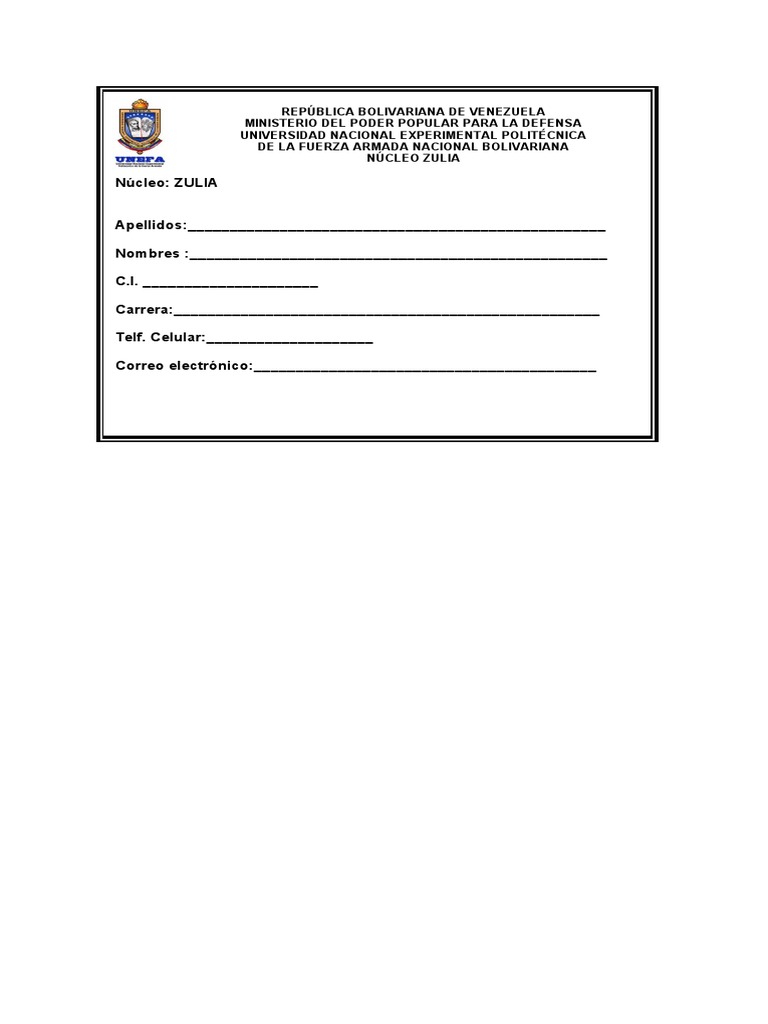 Etiquetas para Expedientes Estudiante-Unefa | PDF