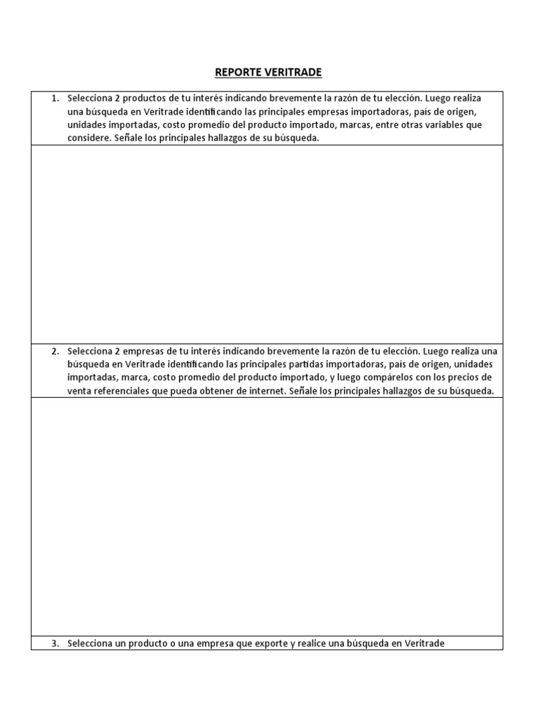Reporte Veritrade | PDF