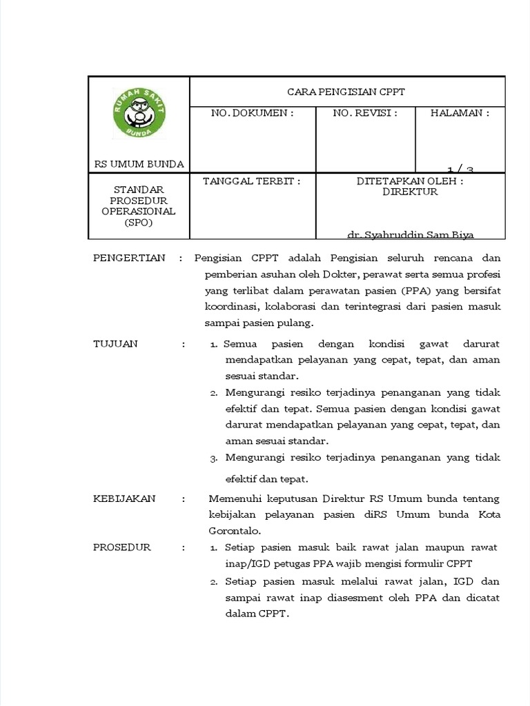 Cara Pengisian CPPT | PDF