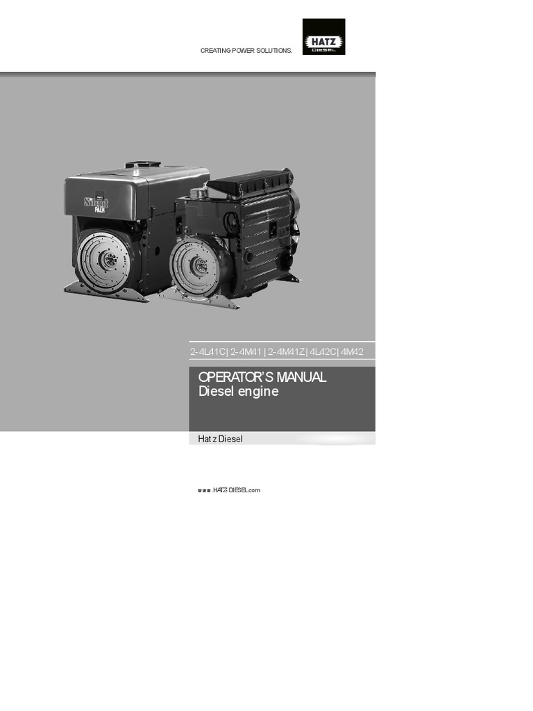 HATZ 2 4L41C 2 4M41 2 4M41Z 4L42C 4M42 Diesel OM PDF | PDF | Safety ...