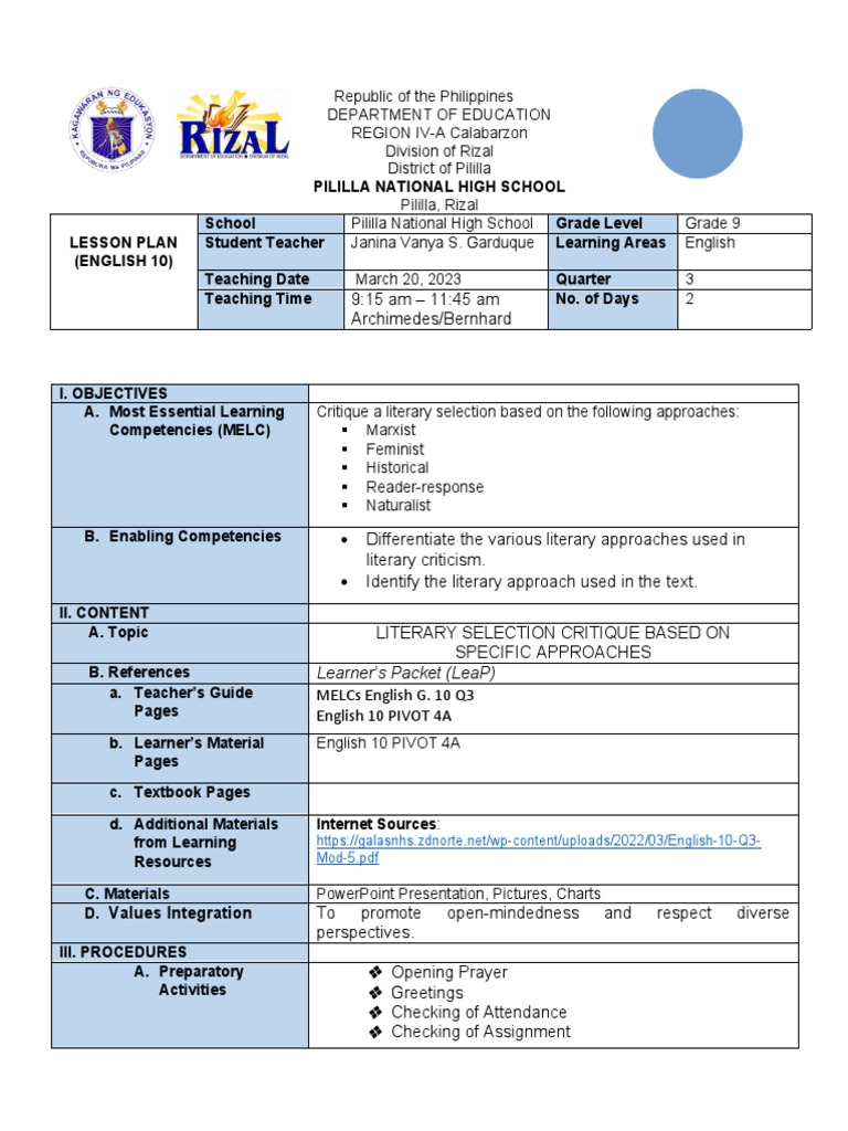 4as Literary Approaches LP | PDF | The Yellow Wallpaper | Feminism