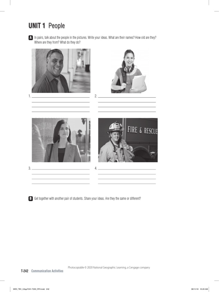 World English 3e Level 1 Communication Activities Unit 1 PDF | PDF