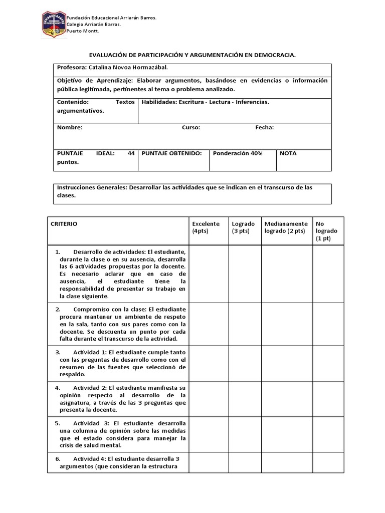 Pauta Trabajo en Clases | PDF | Ciencia cognitiva | Aprendizaje