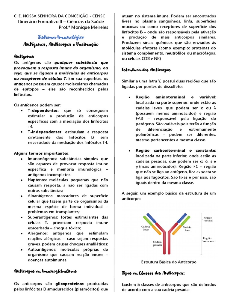 Antigenos e Anticorpos PDF | PDF | Anticorpo | Sistema imunológico