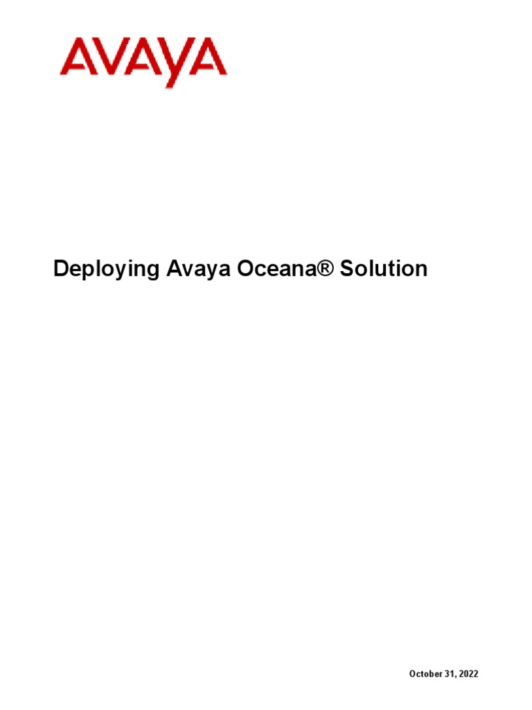 Deploying Avaya Oceana Solution 10-31-2022 | PDF | License | Transport Layer Security