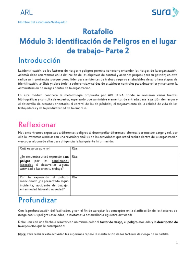 Rotafolio - Módulo 3. Identificación de Peligros en El Lugar de Trabajo ...