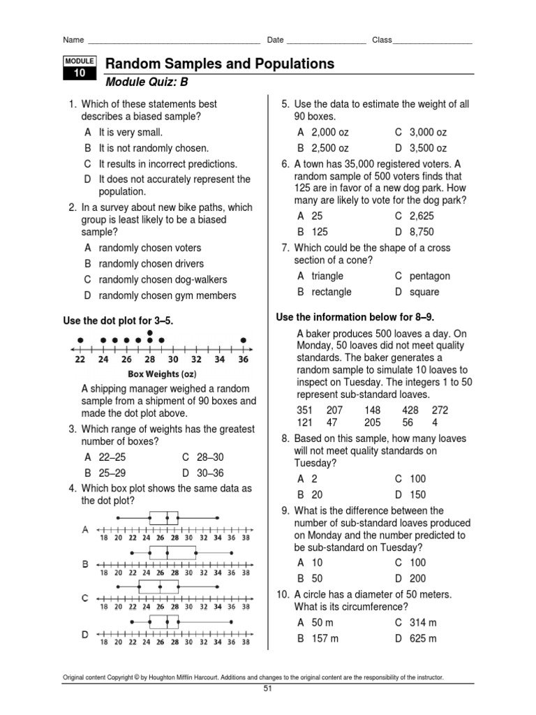 Reg7thMath Module 10 Review1 | PDF | Sampling (Statistics) | Statistics