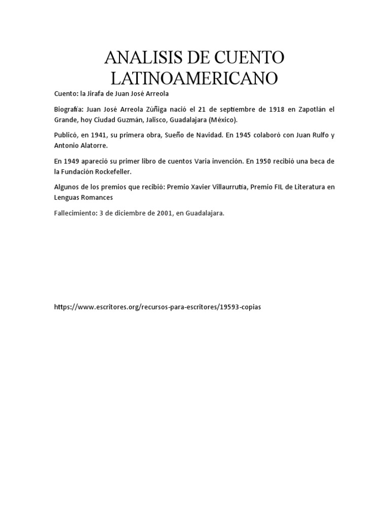 Analisis de Cuento Latinoamericano | PDF
