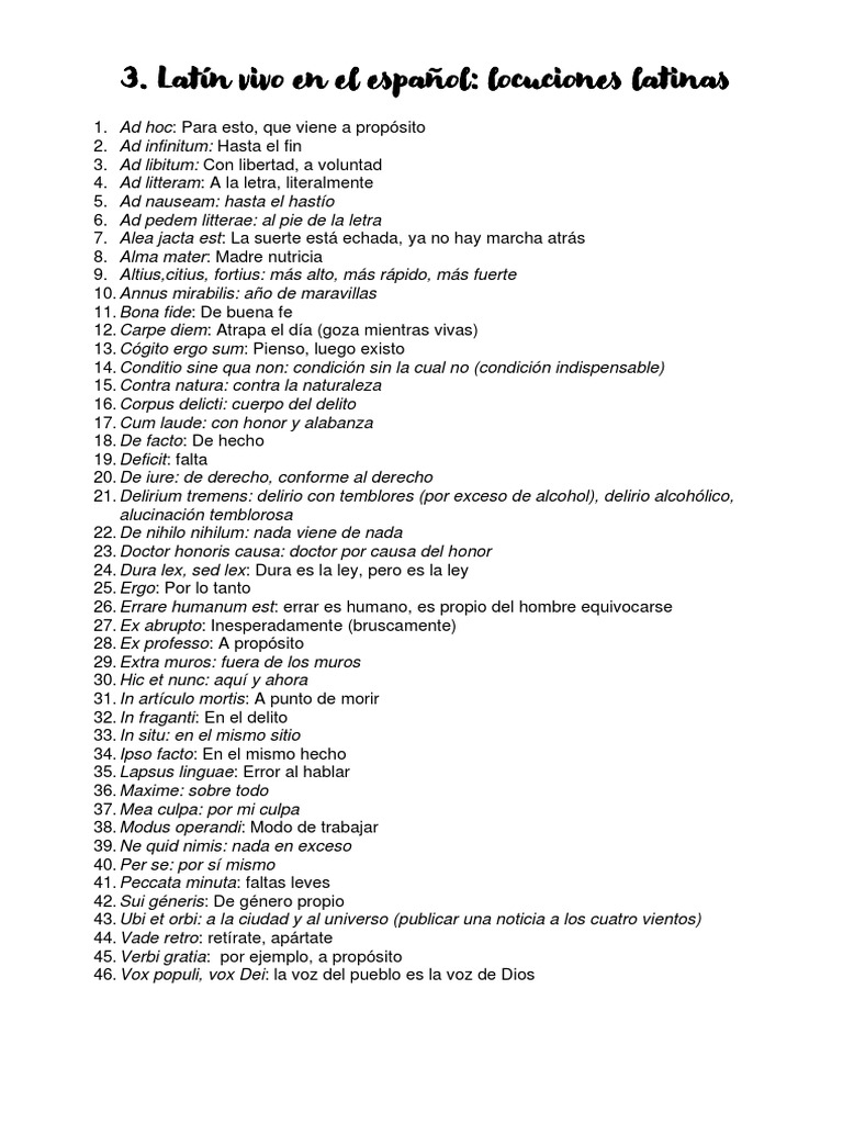 Latin Vivo - Locuciones Latinas | PDF