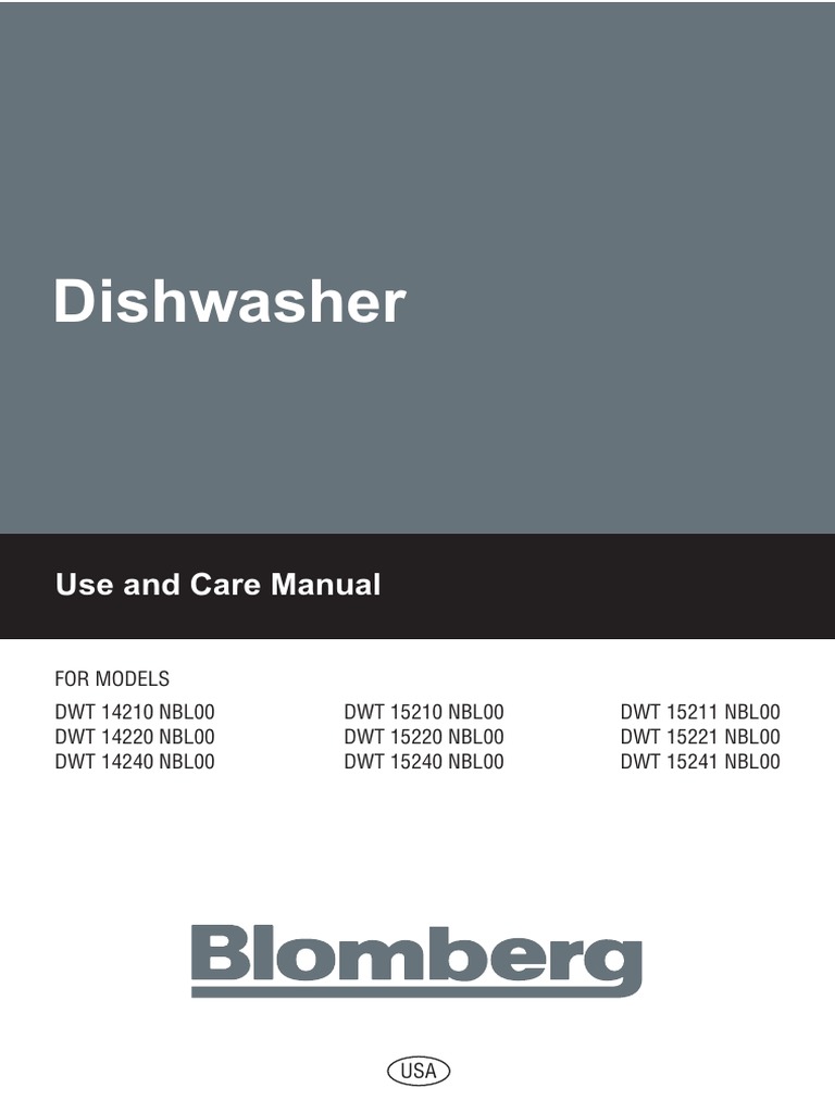 Blomberg Dishwasher | PDF | Dishwasher | Manufactured Goods