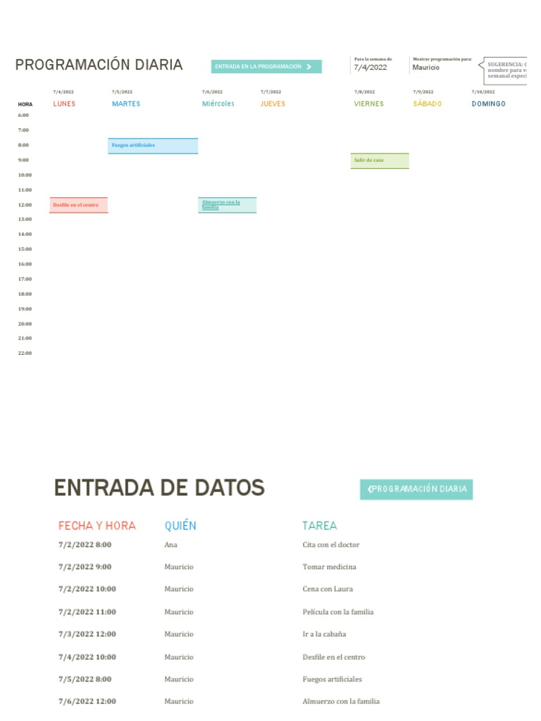 Programación Diaria Semanal | PDF