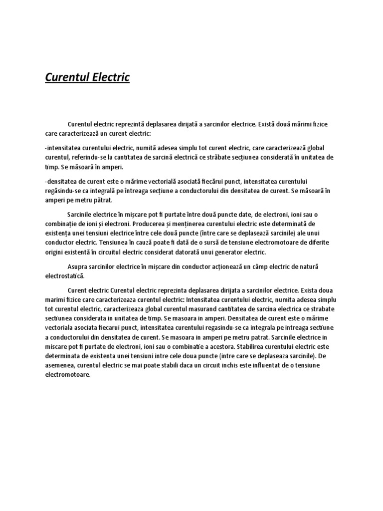 Curentul Electric | PDF