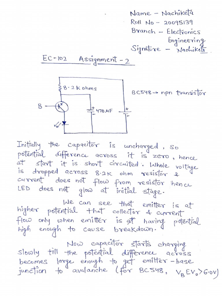 EC102 Assignment 2 | PDF | Capacitor | Electricity