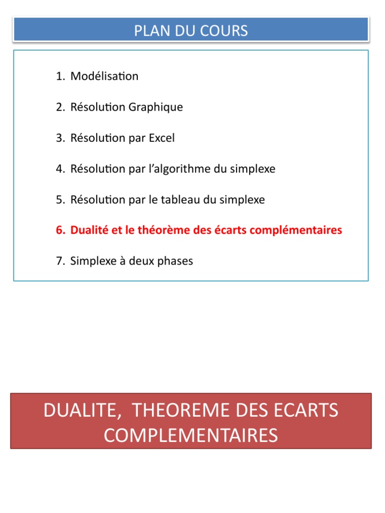 6 Dualite&TEC | PDF | Optimisation linéaire | Algorithmes