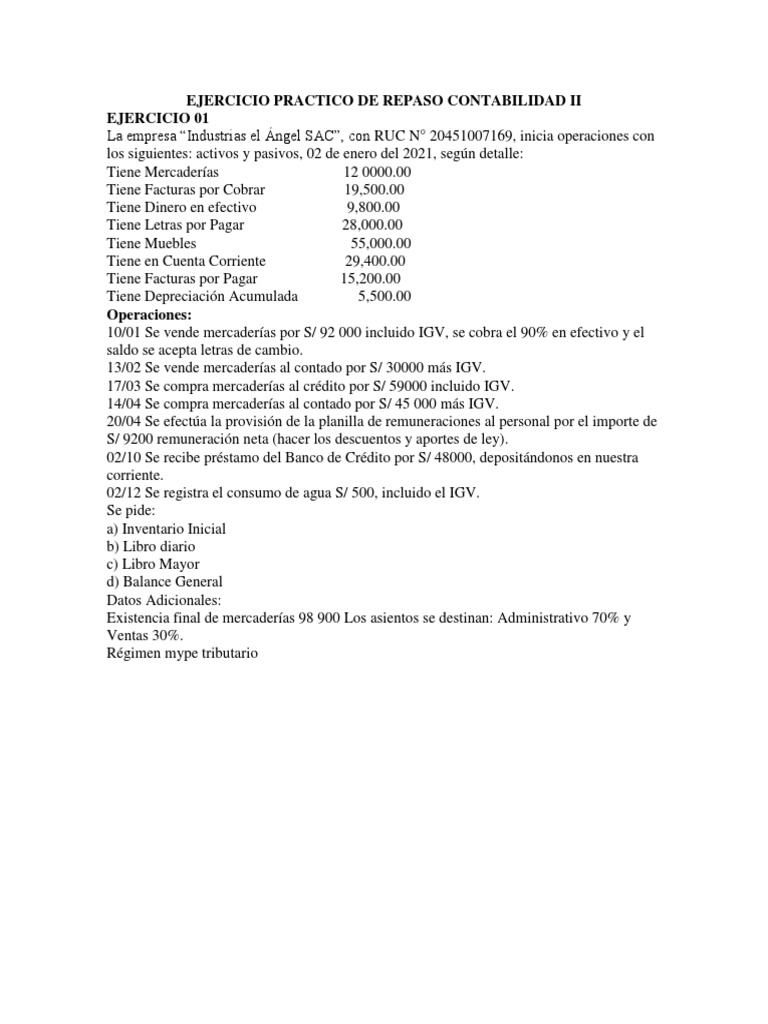 Ejercicio Practico de Repaso Contabilidad Ii | PDF | Crédito | Finanzas y administración del dinero