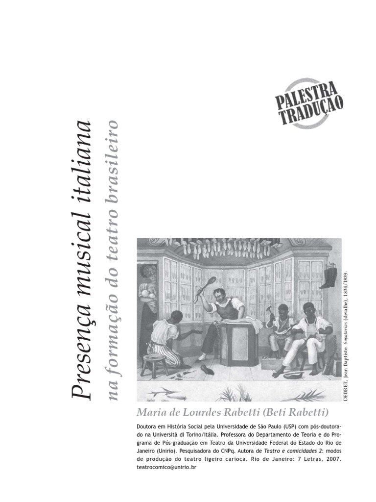 PresenÃ A Musical Italiana Na Formaã Ã o Do Teatro Brasileiro ...