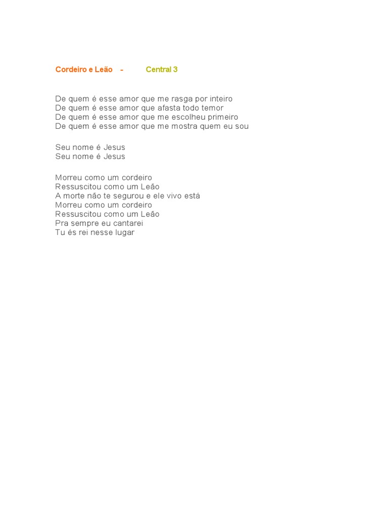 Cordeiro e Leão | PDF