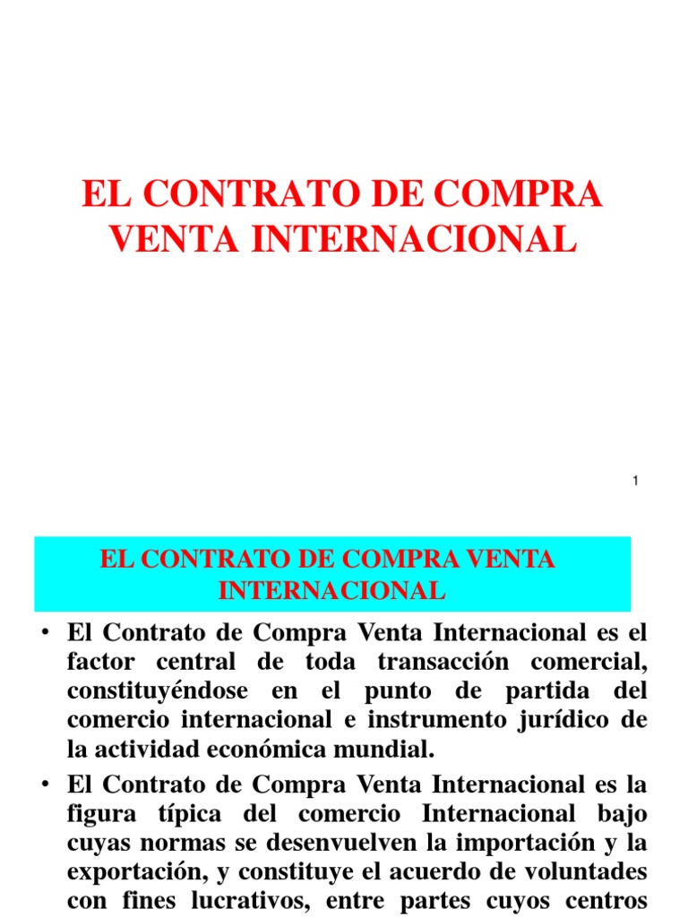 02 El Contrato Compra Venta Internacional | PDF | El comercio ...