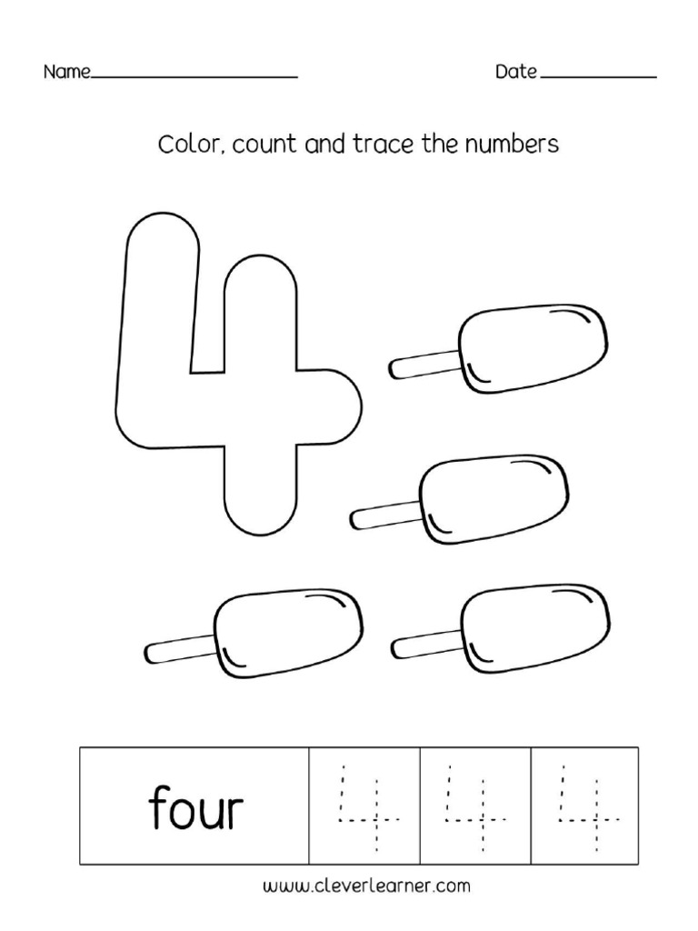 Number Tracing Worksheet KG 04 PDF | PDF