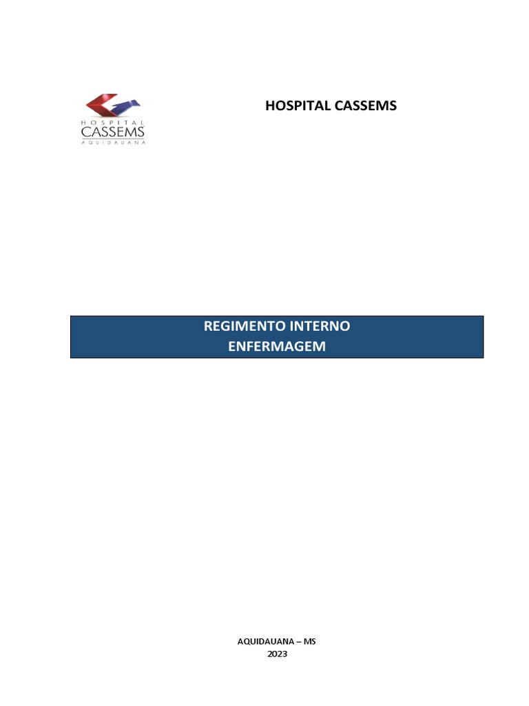 Regimento Interno - 2023 PDF | PDF | Enfermagem