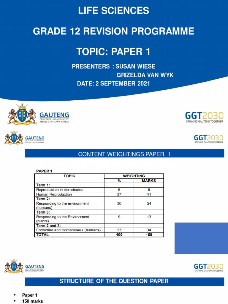 Life Sciences P1 Revision Live | PDF