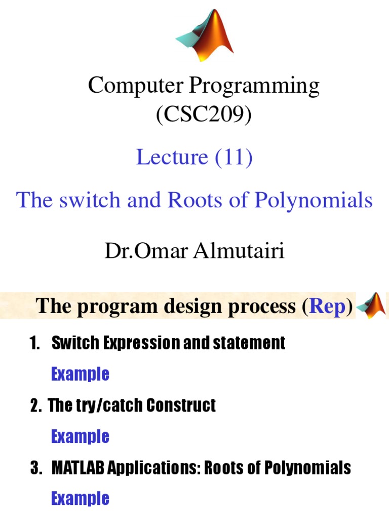 Polynomial Roots and Graphing: Examples of Using the Switch Statement ...
