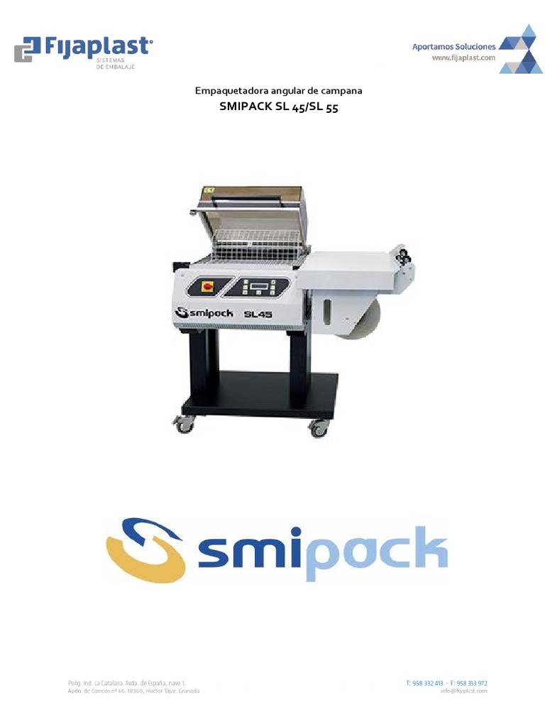 Empaquetadora Manual SMIPACK SL 45/55 | PDF | Bienes manufacturados ...