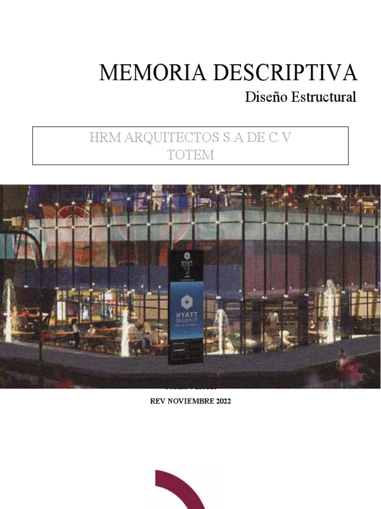 Memoria Descriptiva Totem | PDF | Hormigón | Diseño