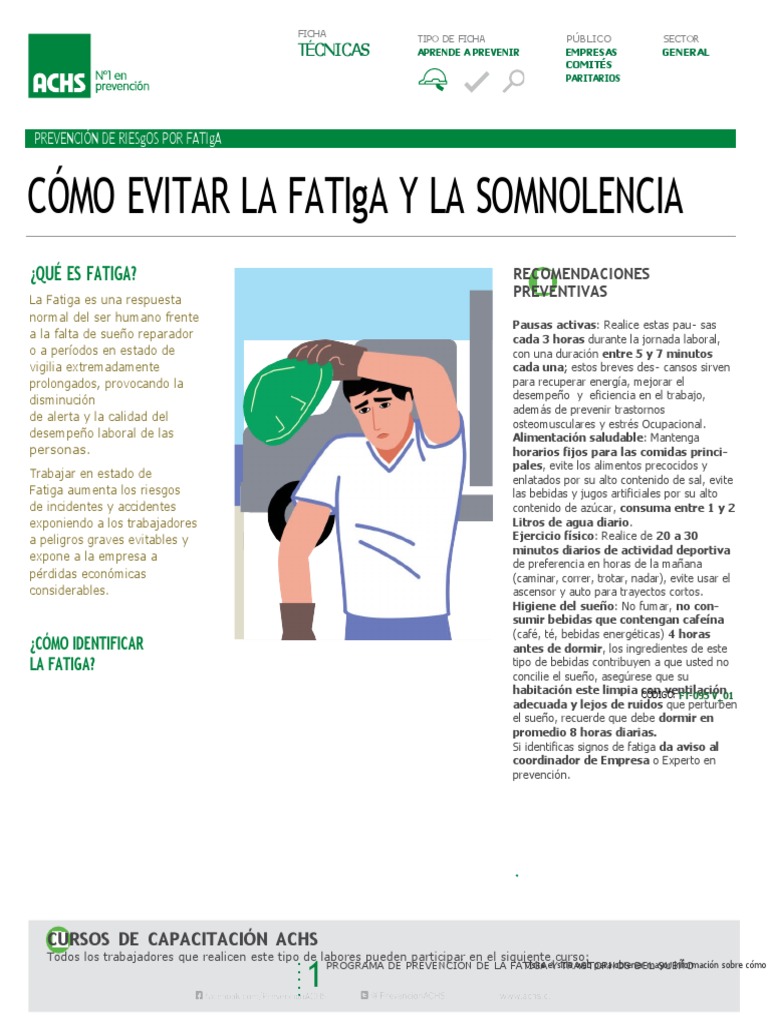 Prevención de la fatiga en el trabajo: Identificación de síntomas y recomendaciones efectivas ...