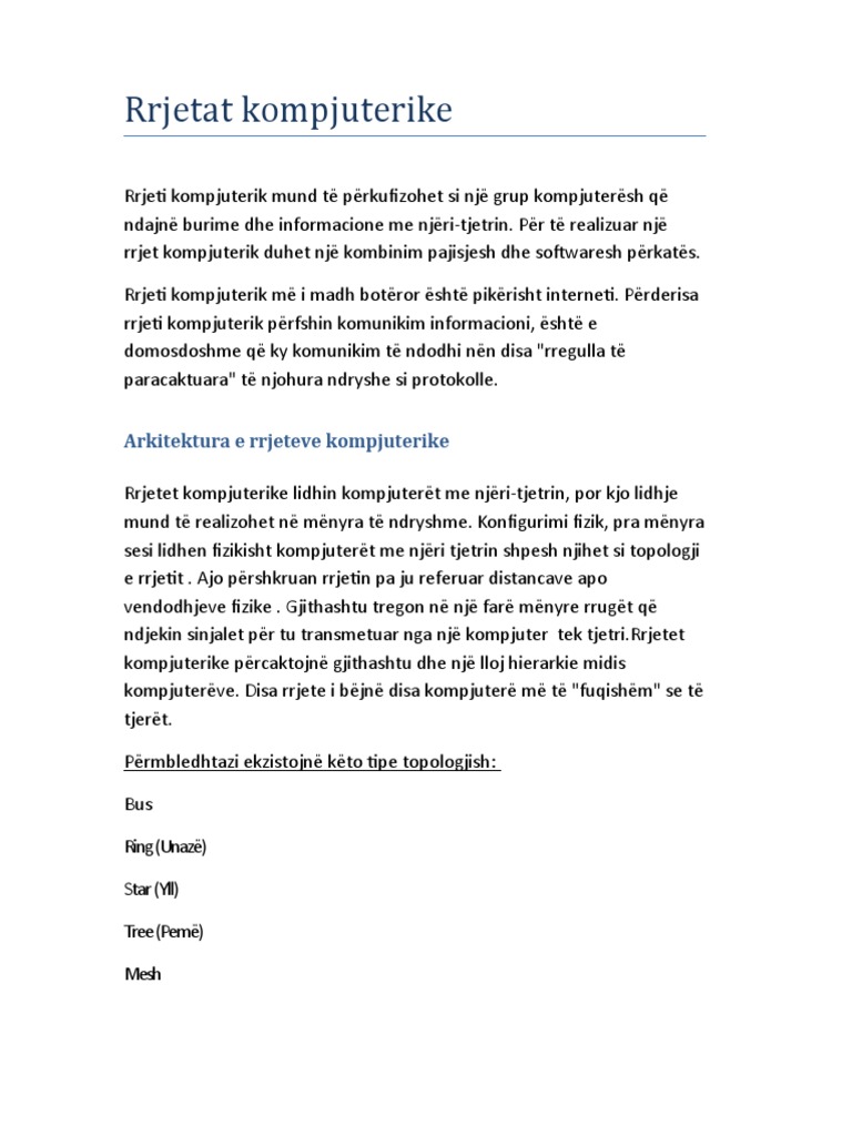 Rrjetat Kompjuterike | PDF