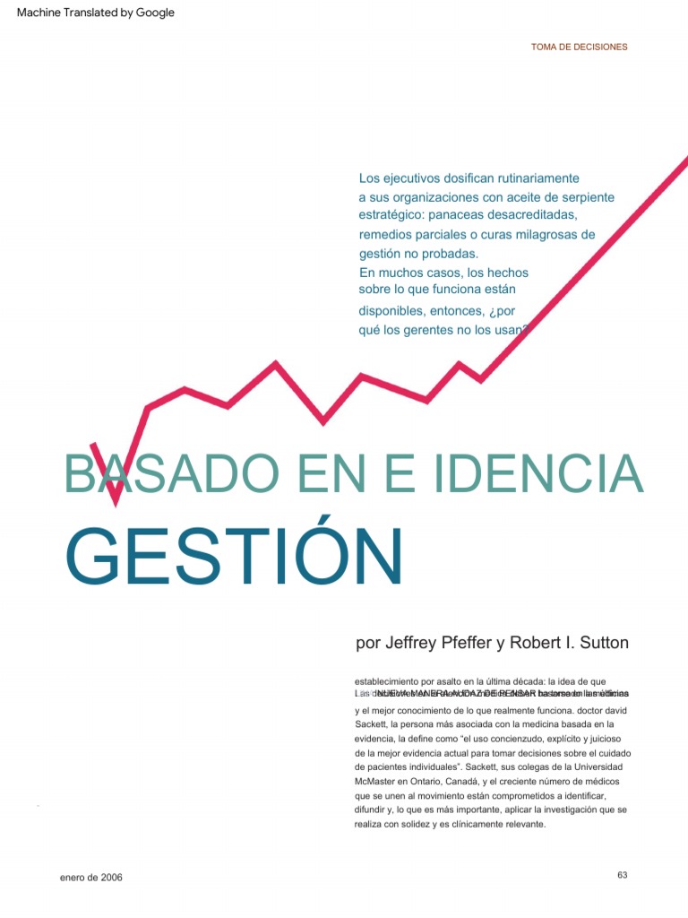 Evidence-Based Management (Pfeffer & Sutton) - 2 | PDF | Evidencia ...