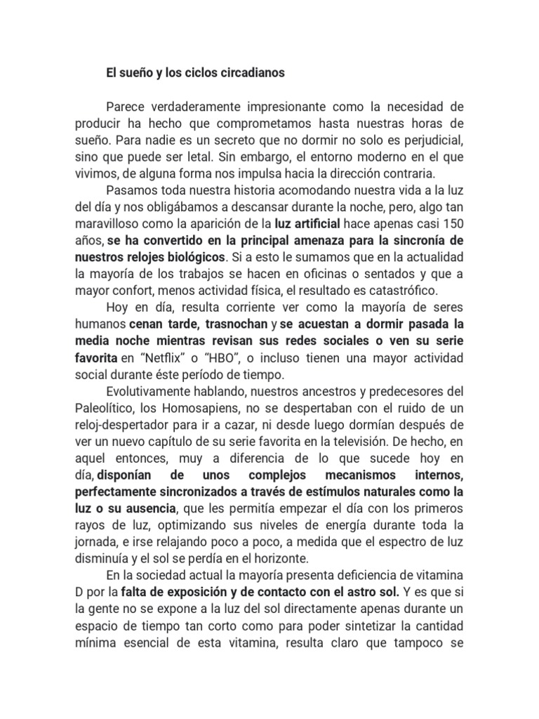 Ritmos Circadianos y Sueño Saludable | PDF | Ritmo circadiano | Fisiología