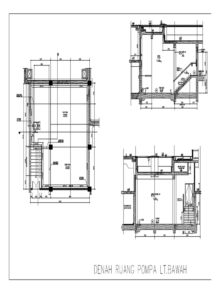DENAH RUANG POMPA LT - BASEMENT-Layout1 PDF | PDF