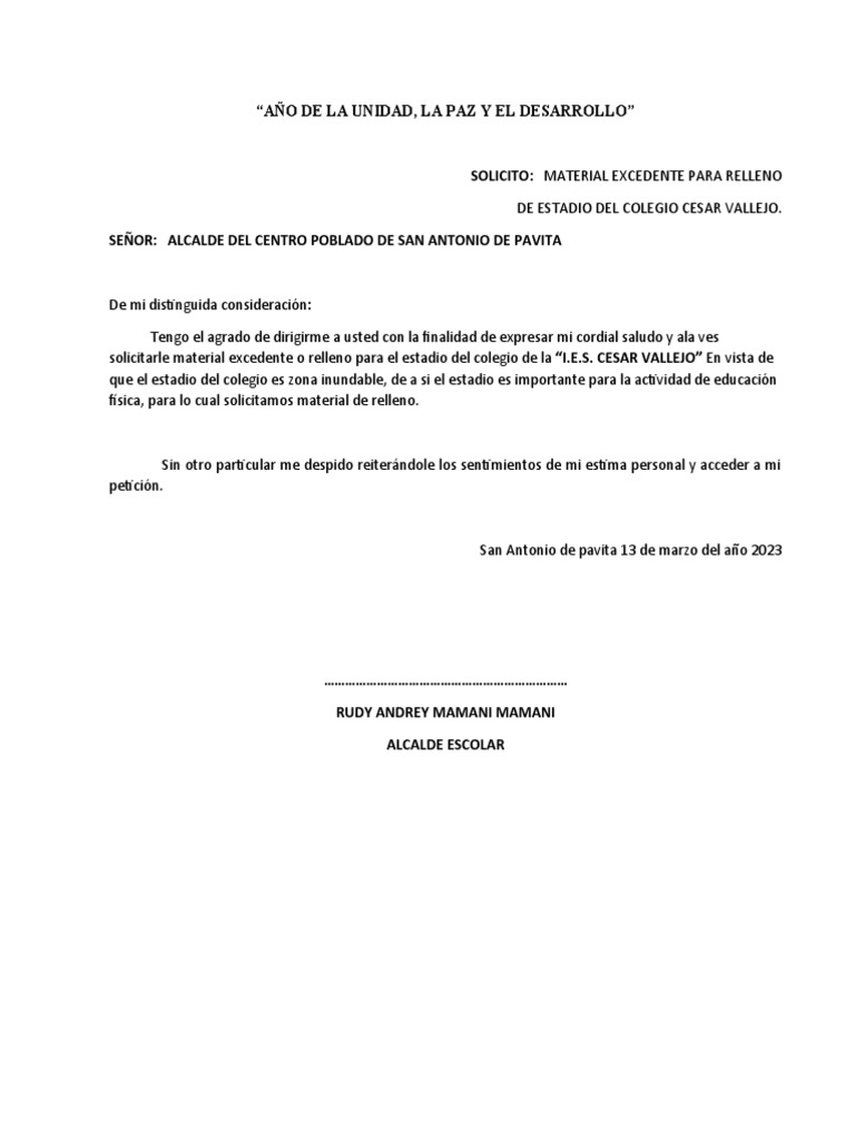 Solicitud Al Alcalde | PDF