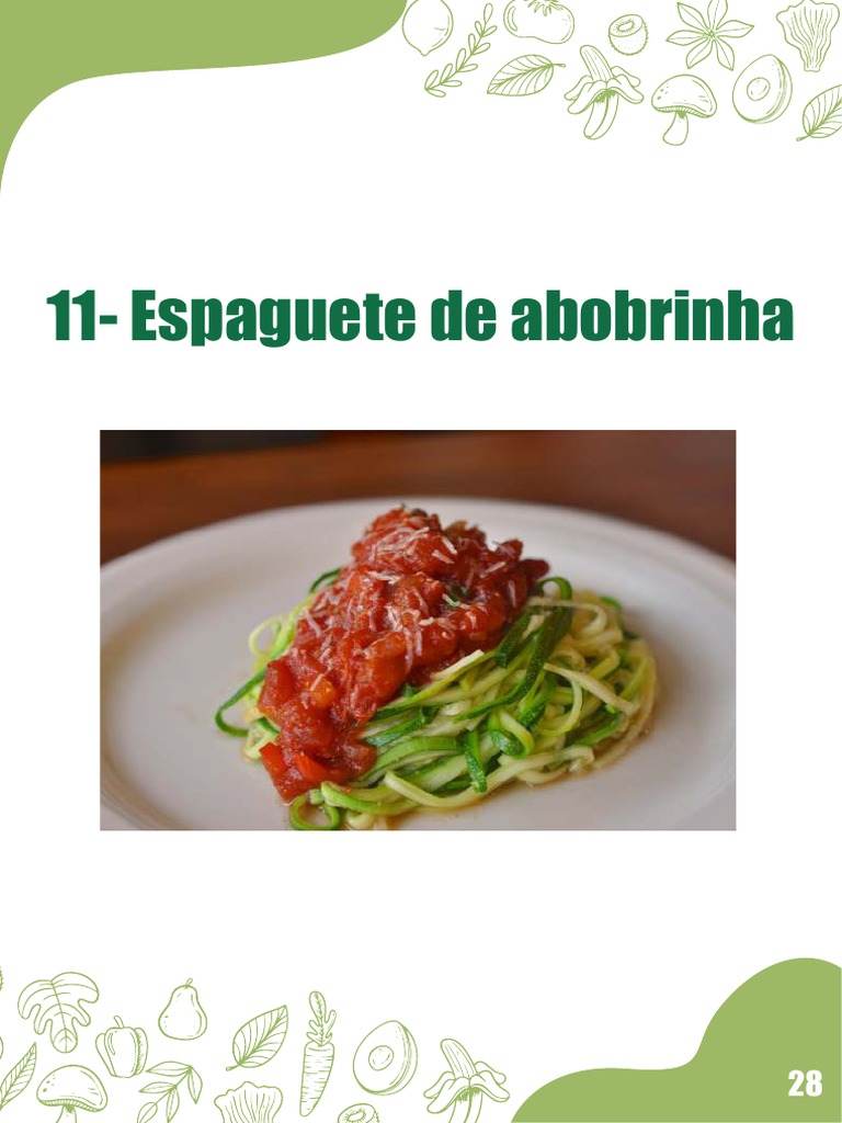 Para o Almoco Espaguete de Abobrinha PDF | PDF