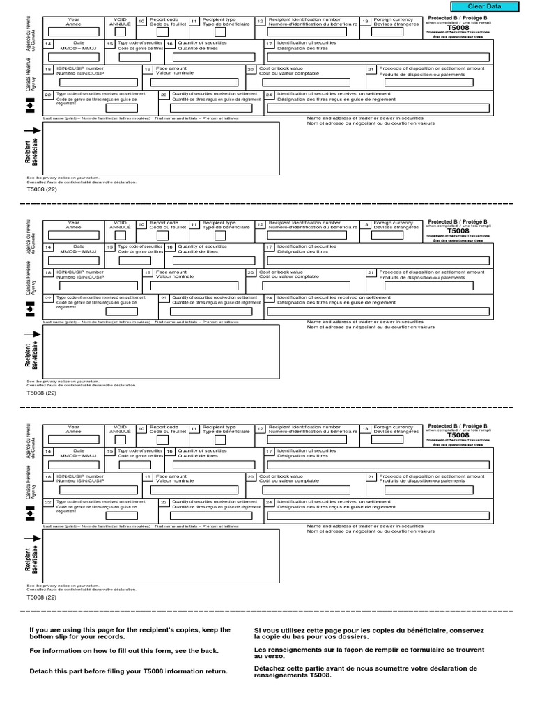 t5008 Fill 22e | PDF | Secteur privé