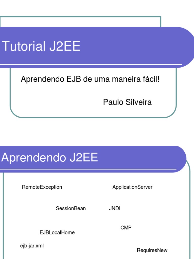 Tutorial J2EE | PDF | Enterprise Java Beans | Servidor de aplicação
