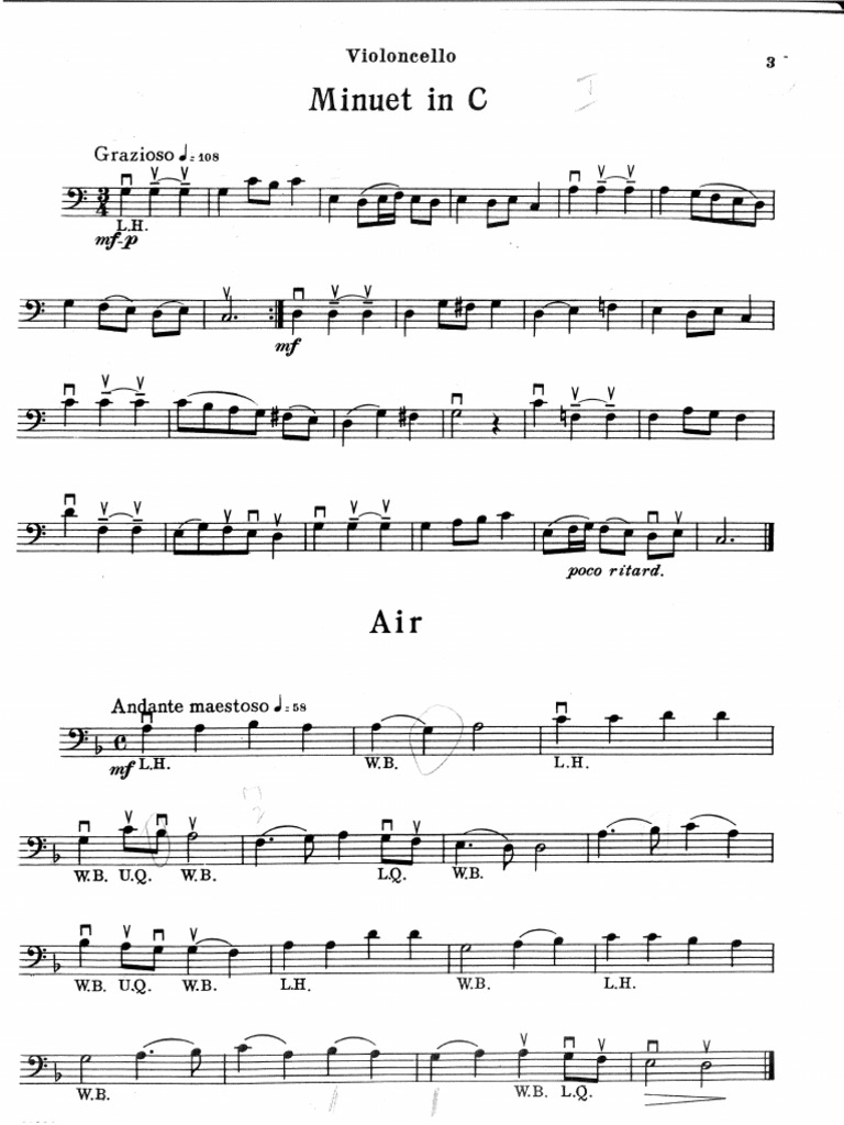 Cello Minuet in C | PDF