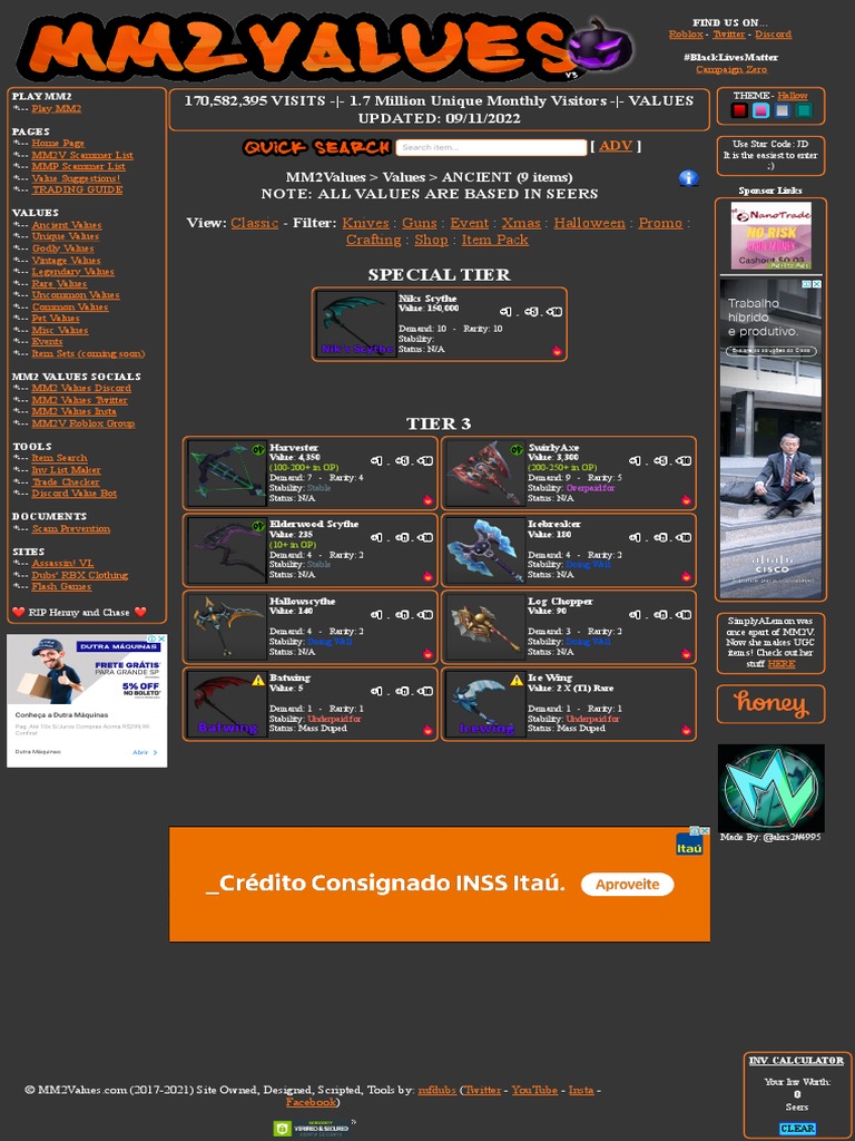 The Official Murder Mystery 2's Value List PDF | PDF