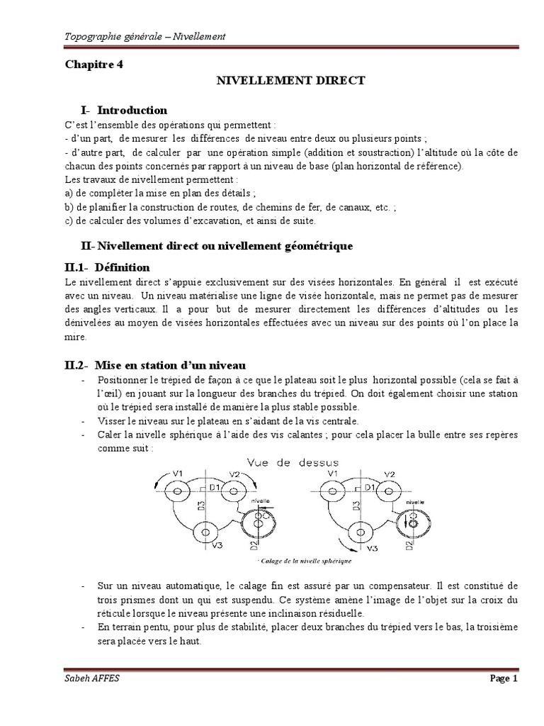 Chap4 - Nivellement | PDF | Tripode (Photographie) | Altitude
