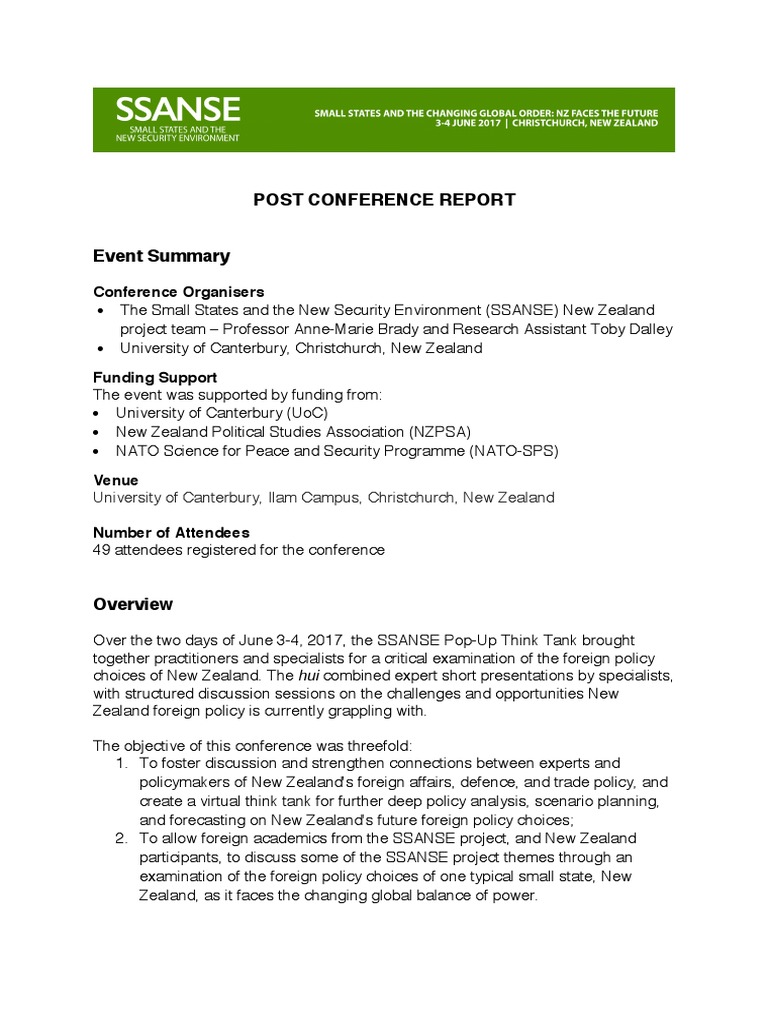 The 2017 SSANSE Conference Report Can Be Accessed Here. | PDF | New ...