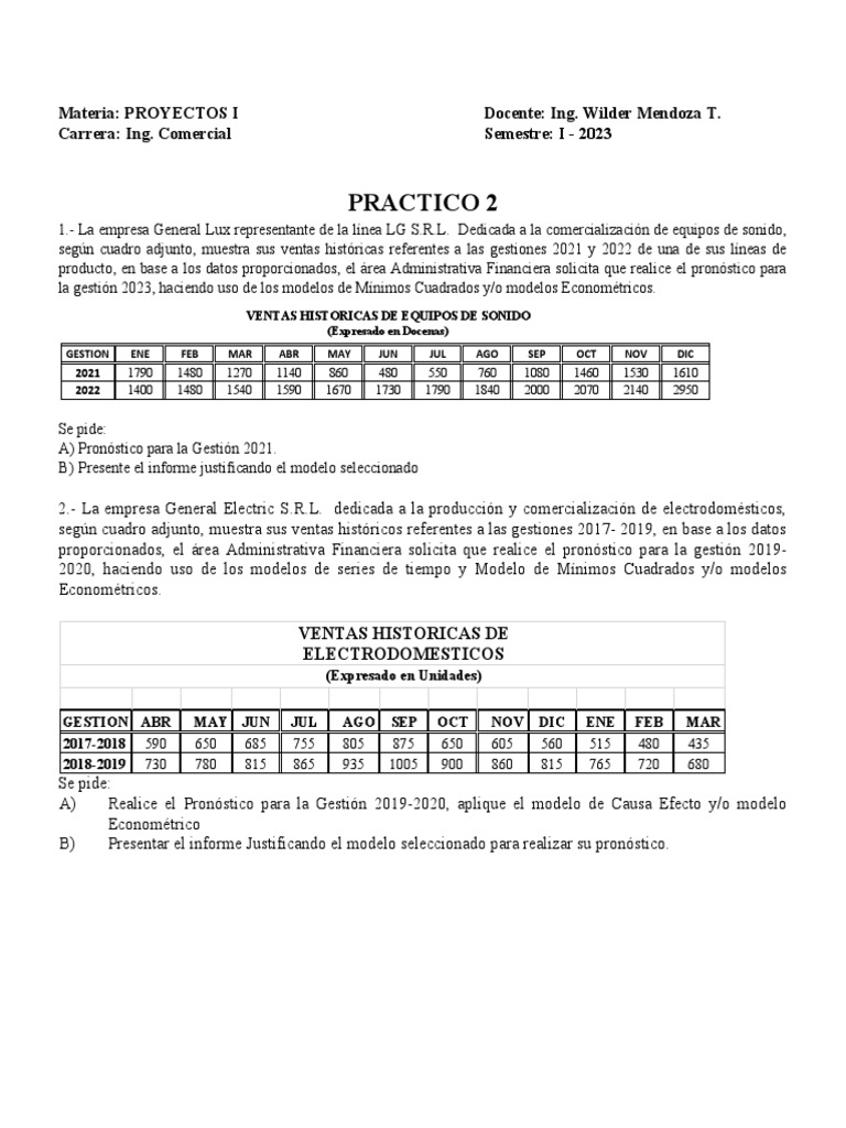 Practico 2 Proyectos G-I-2023 Upds | PDF