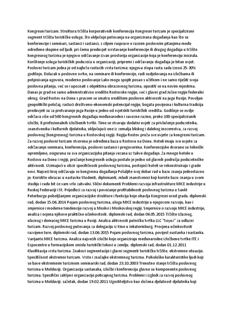 Kongresni turizam | PDF