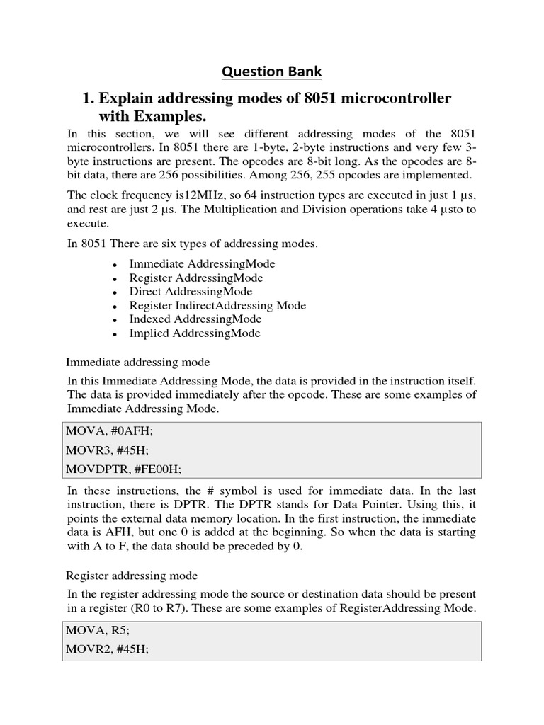 IS AK MPMC Questions Bank2 | PDF | Microcontroller | Computer Engineering IS AK MPMC Questions Bank2 | PDF | Microcontroller | Computer Engineering