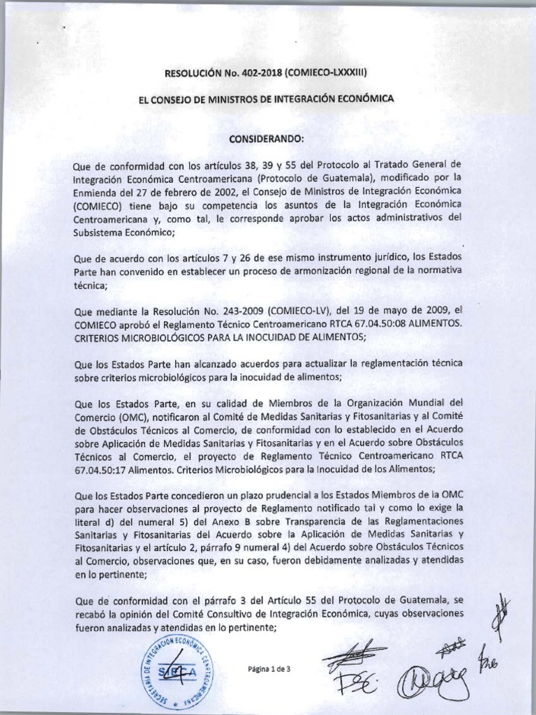 RTCA CRiterios Microbiológicos | PDF