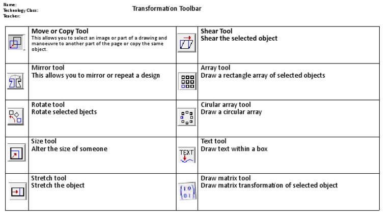 Homework 1 2D Design Tools Identification. Transform | PDF